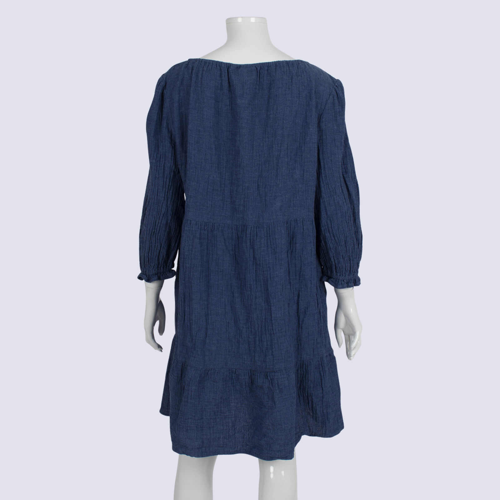 Sussan Blue Tiered Cheese Cloth Dress