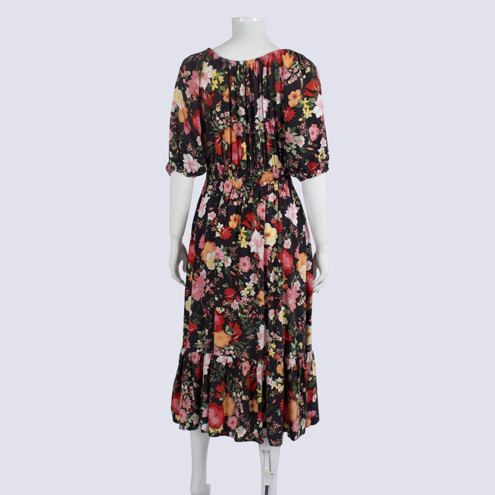 Sally Bright Floral Dress With Balloon Skeeves