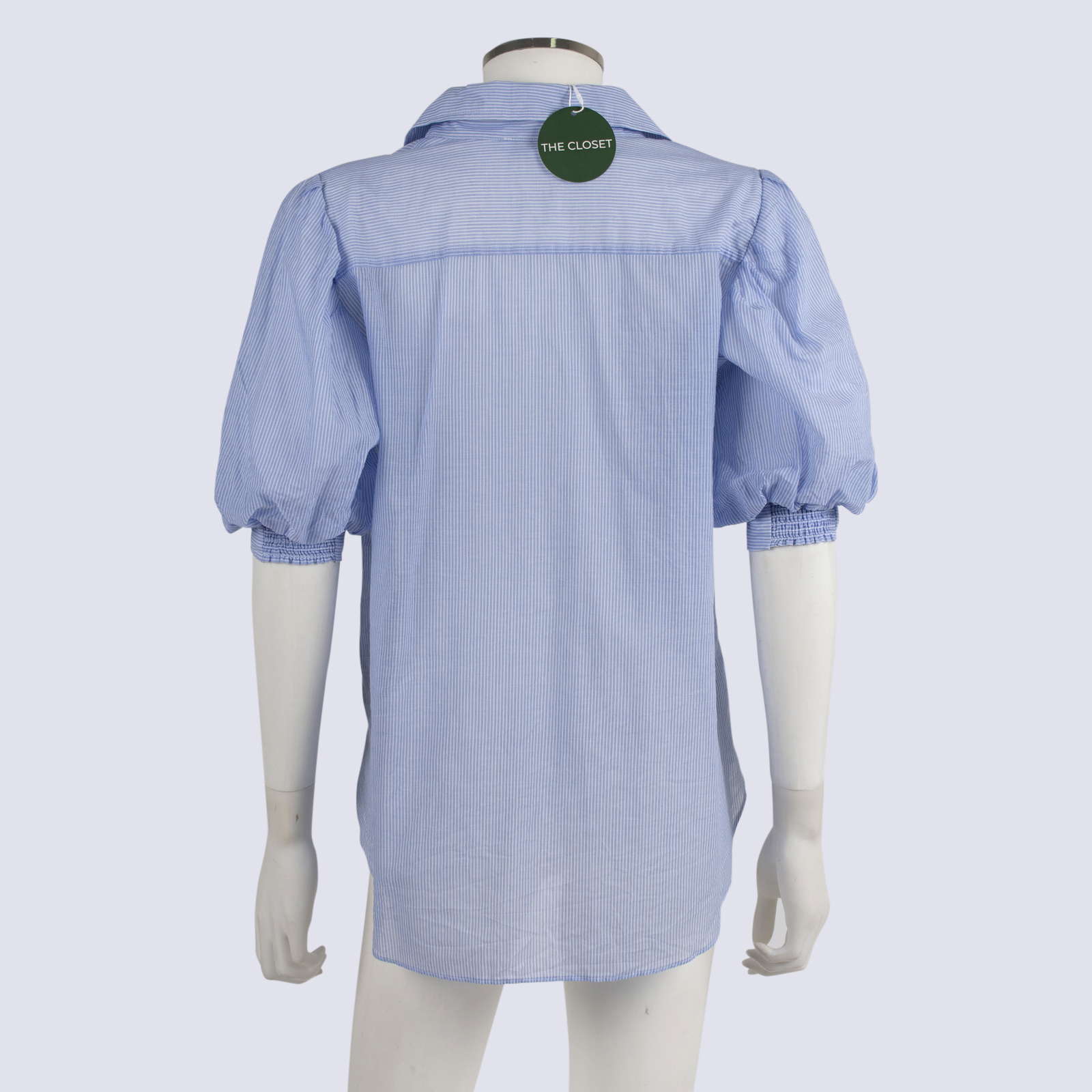 Witchery Blue Stripe Cotton Button Up Shirt