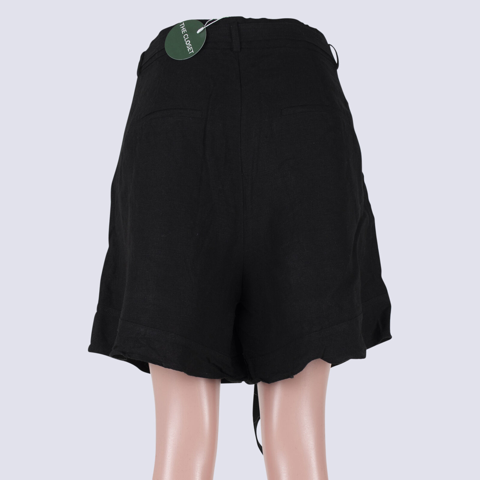Witchery Black Linen Shorts With Tie Waist