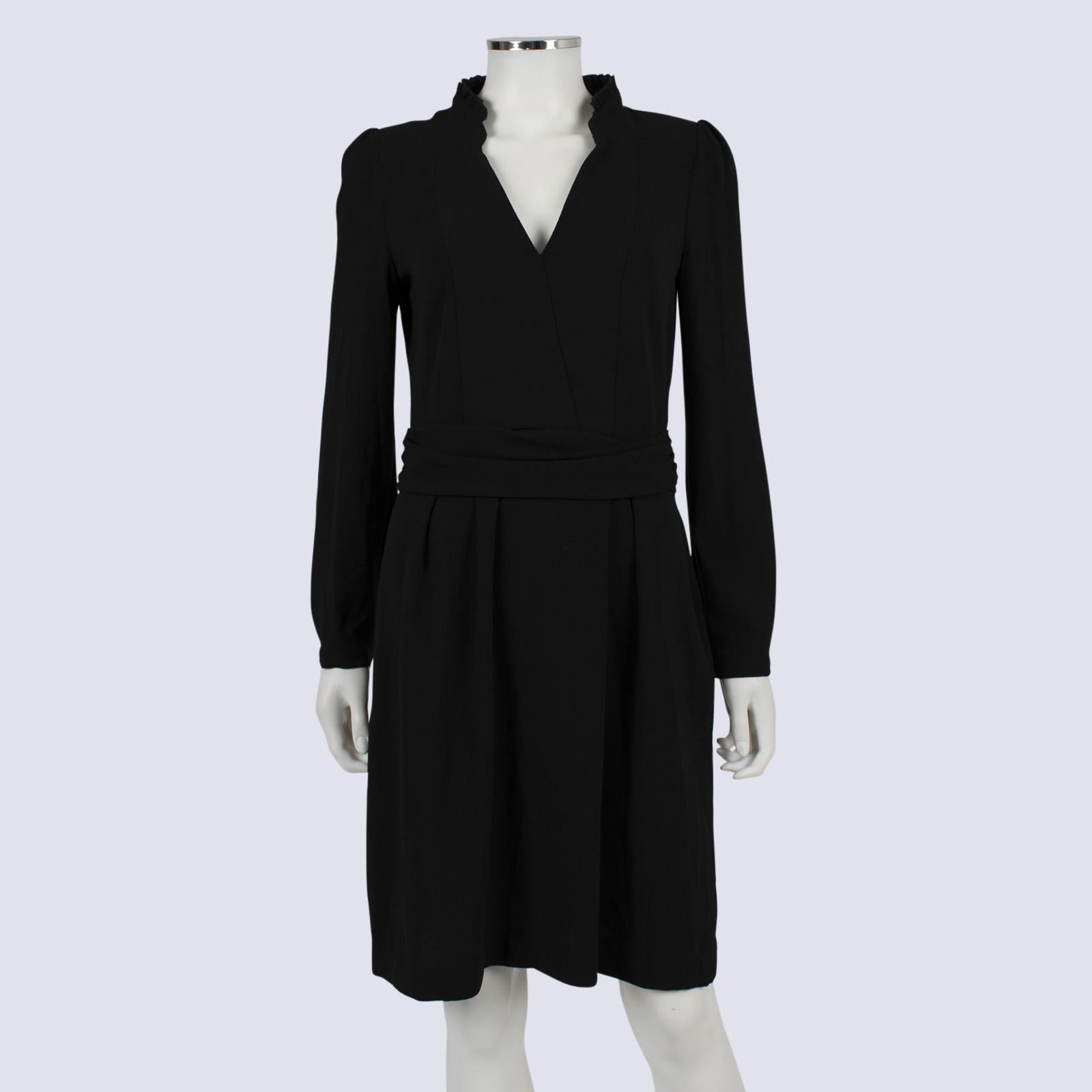BA&SH Black Long Sleeve Midi Dress