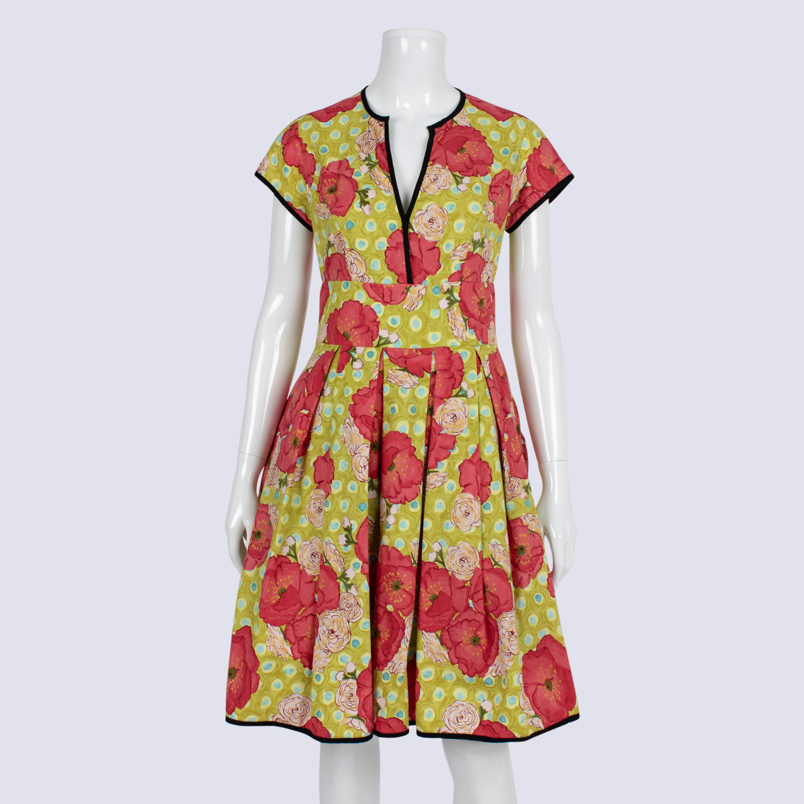 Yaly Couture Cutout Back Floral Midi Dress