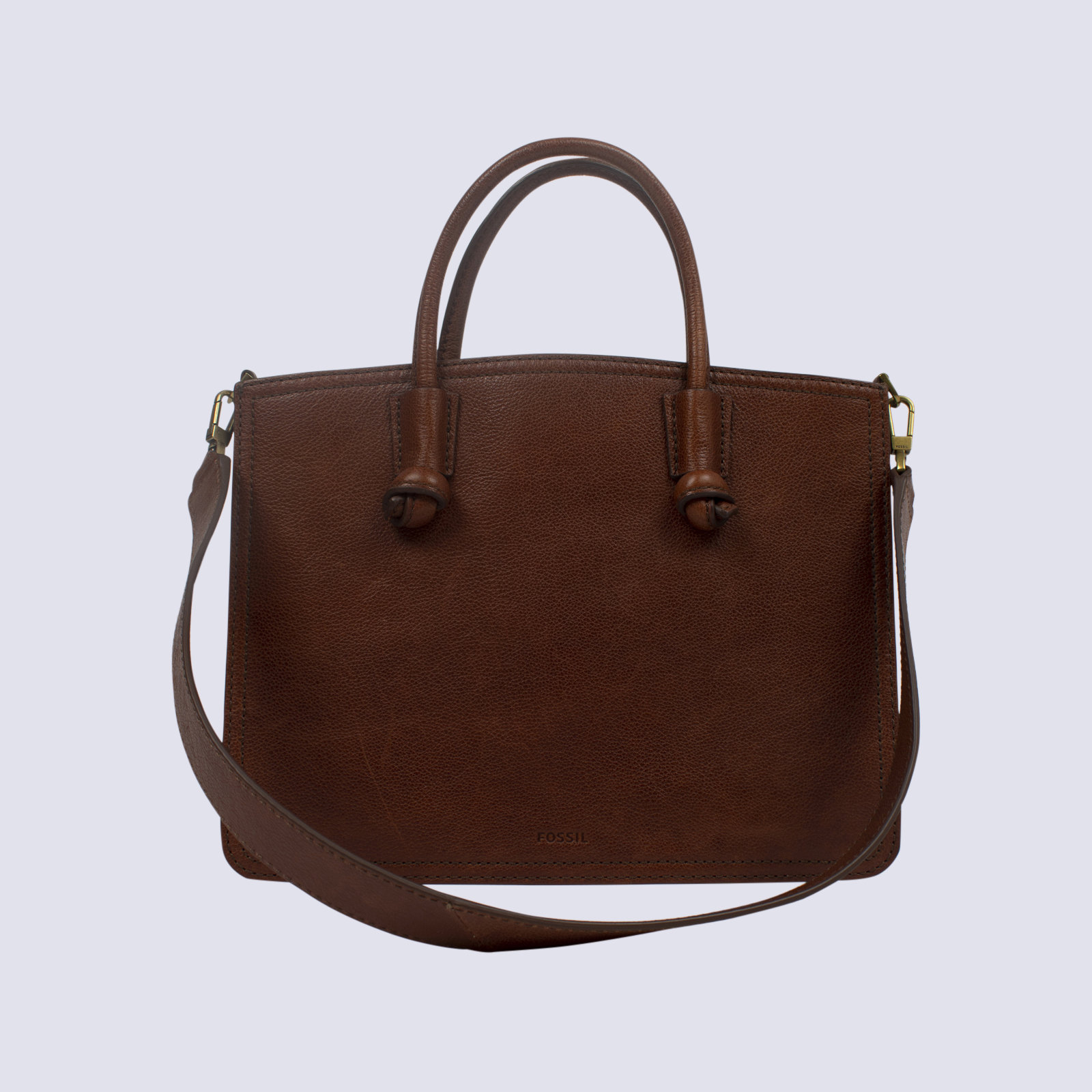 Fossil Tan Three Compartment Leather Handbag