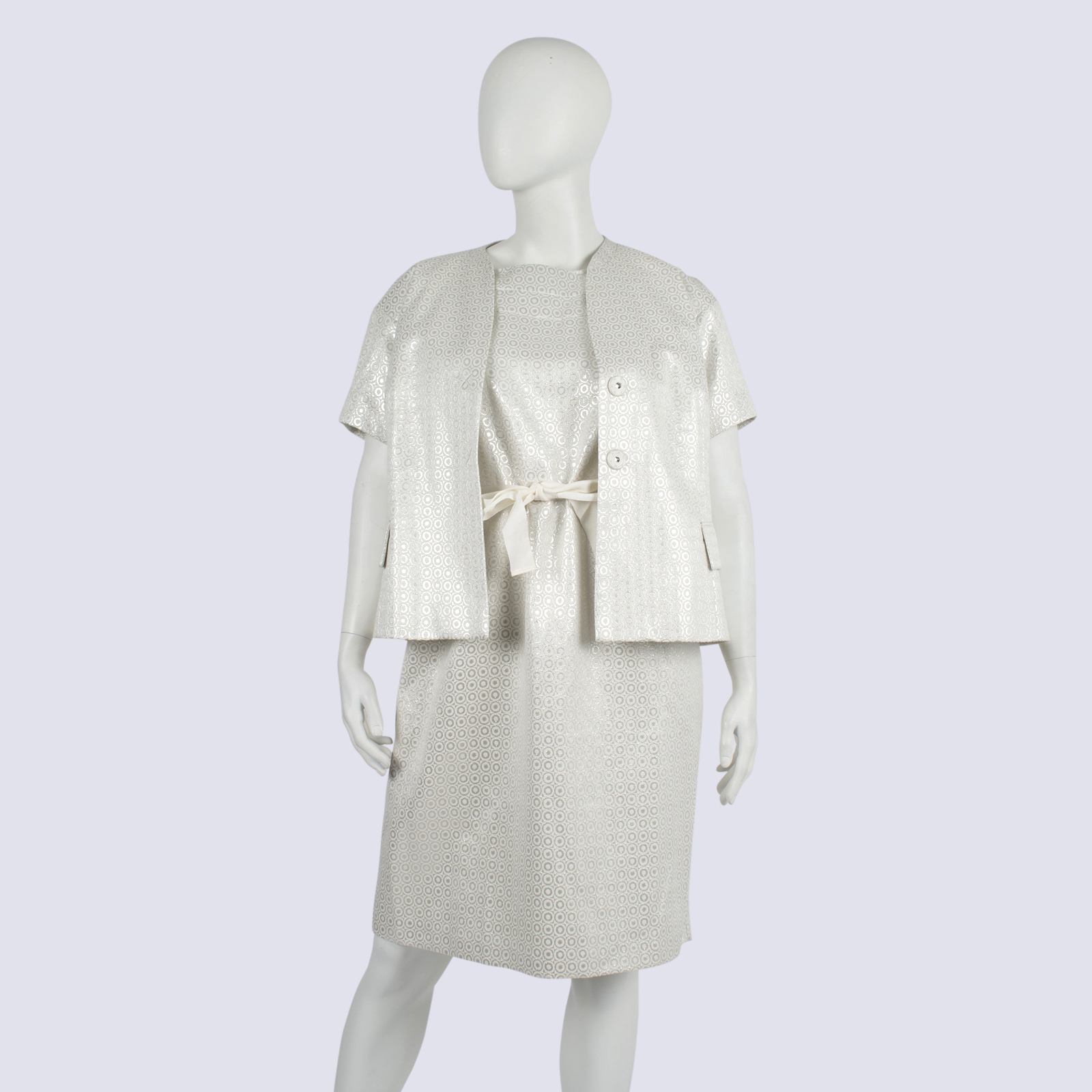 Rodney Clarke Cream & Silver Dress & Jacket Suit{RS}