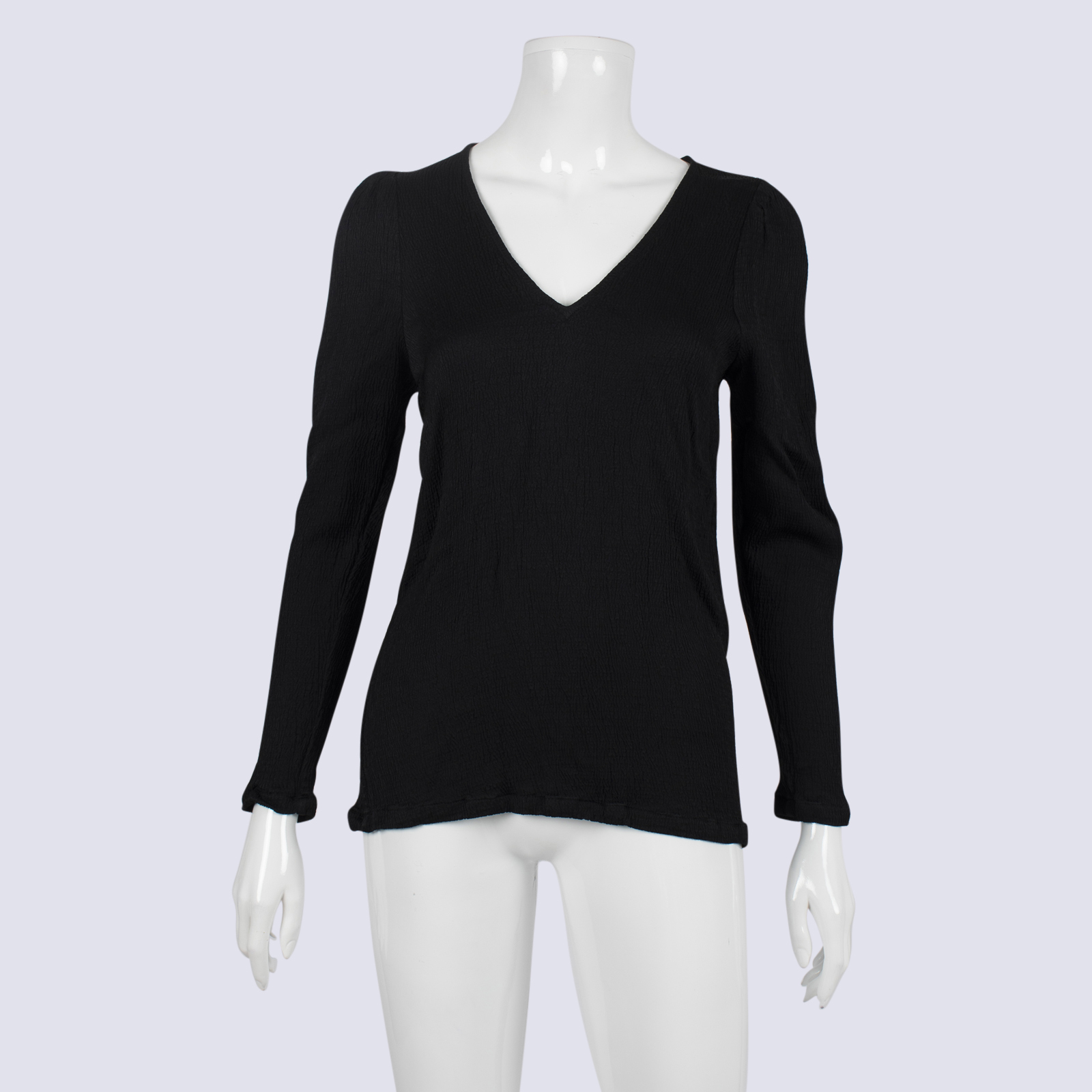 Witchery Black LS Textured Top
