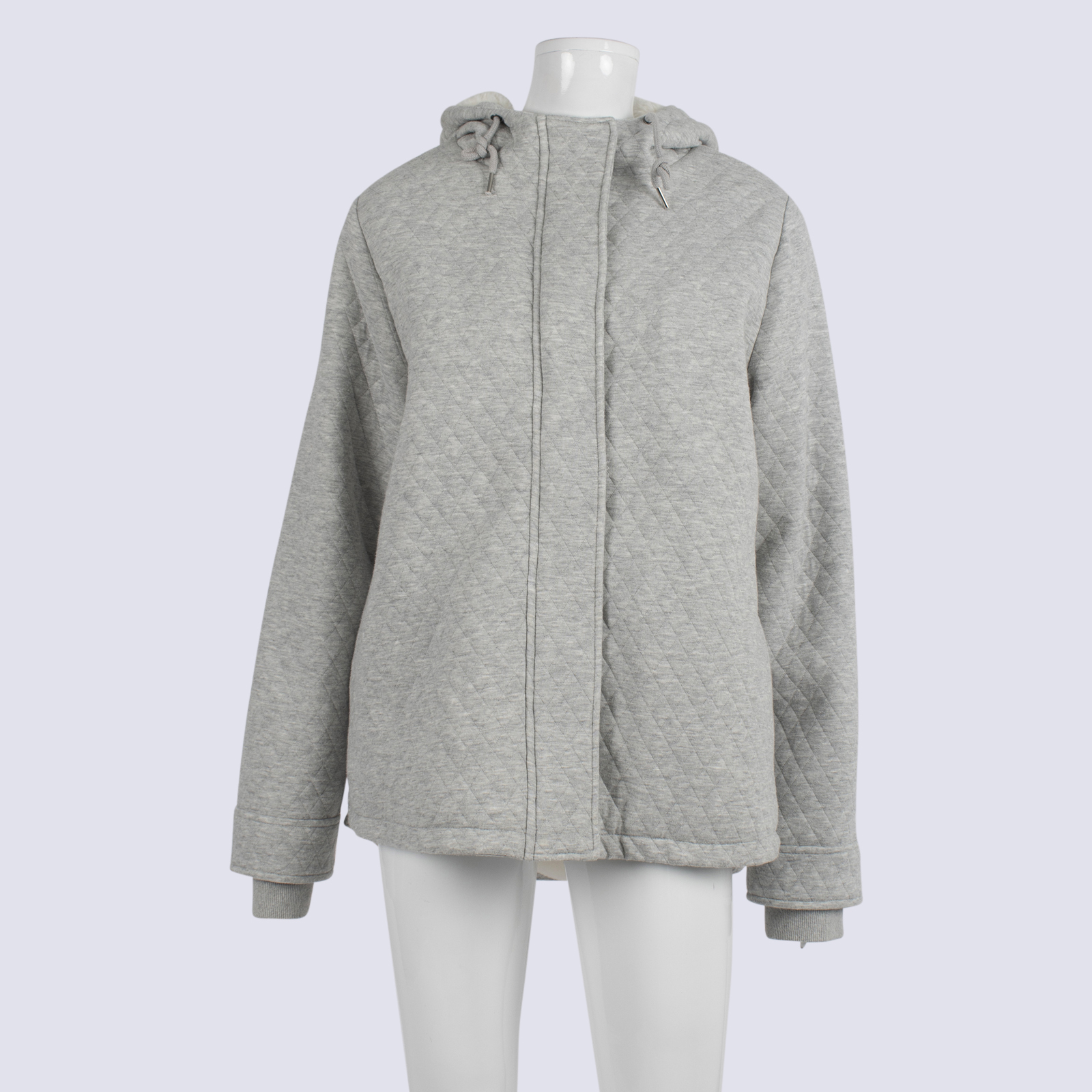 Betty Basic Grey Quilted Jacket With Hood - Betty Basics