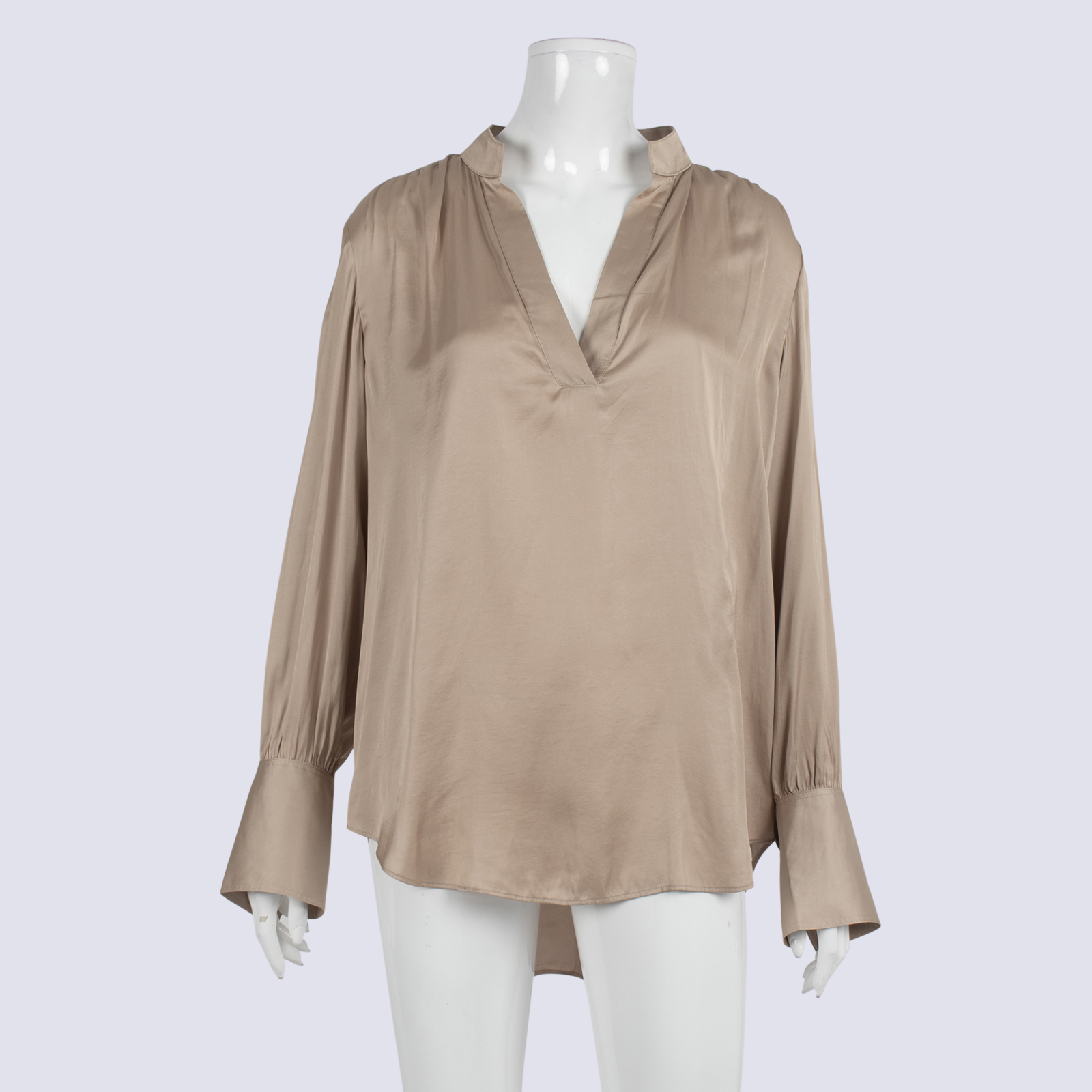 Witchery Beige LS Sateen Top