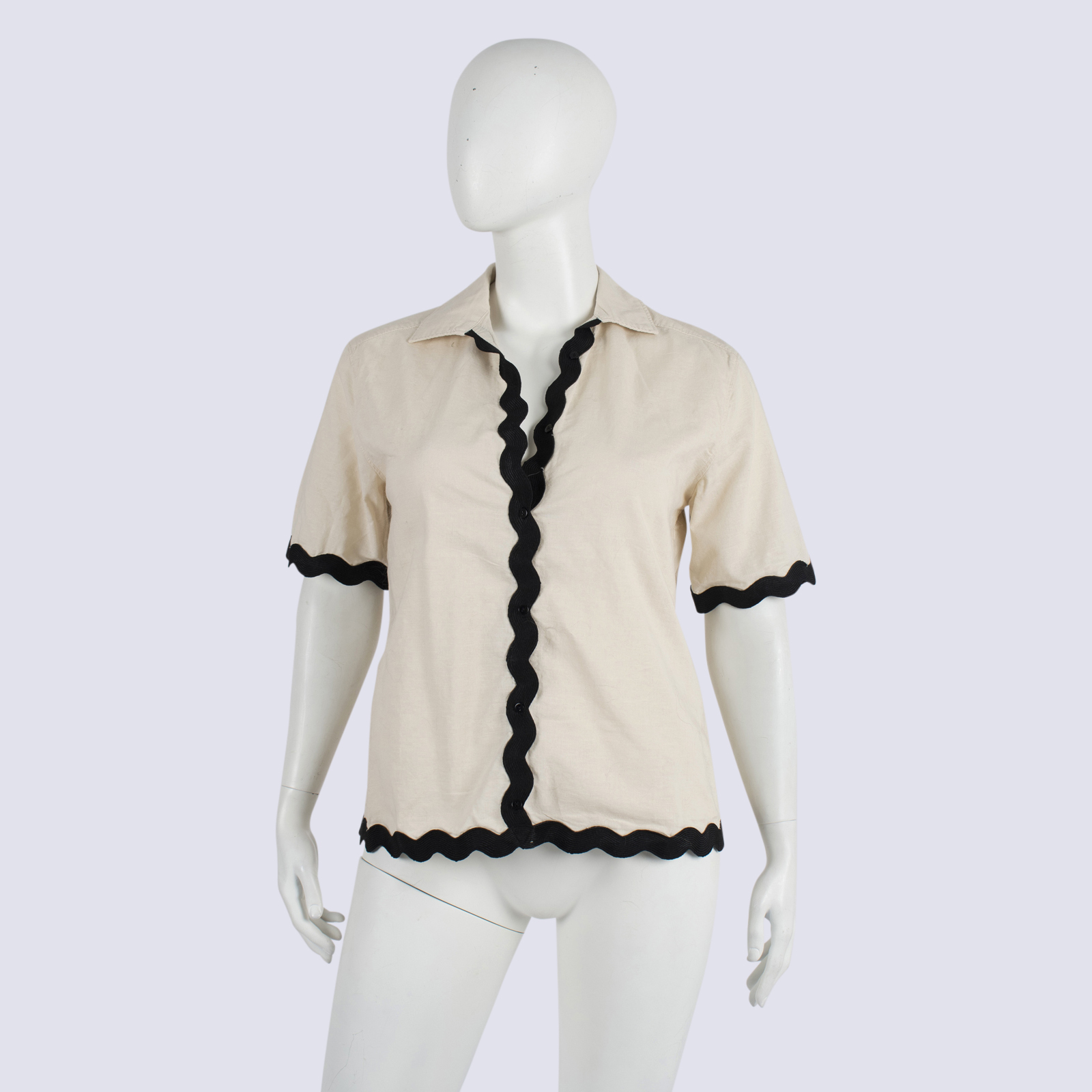 7 Wonders Linen Shirt With Ric Rac Detail