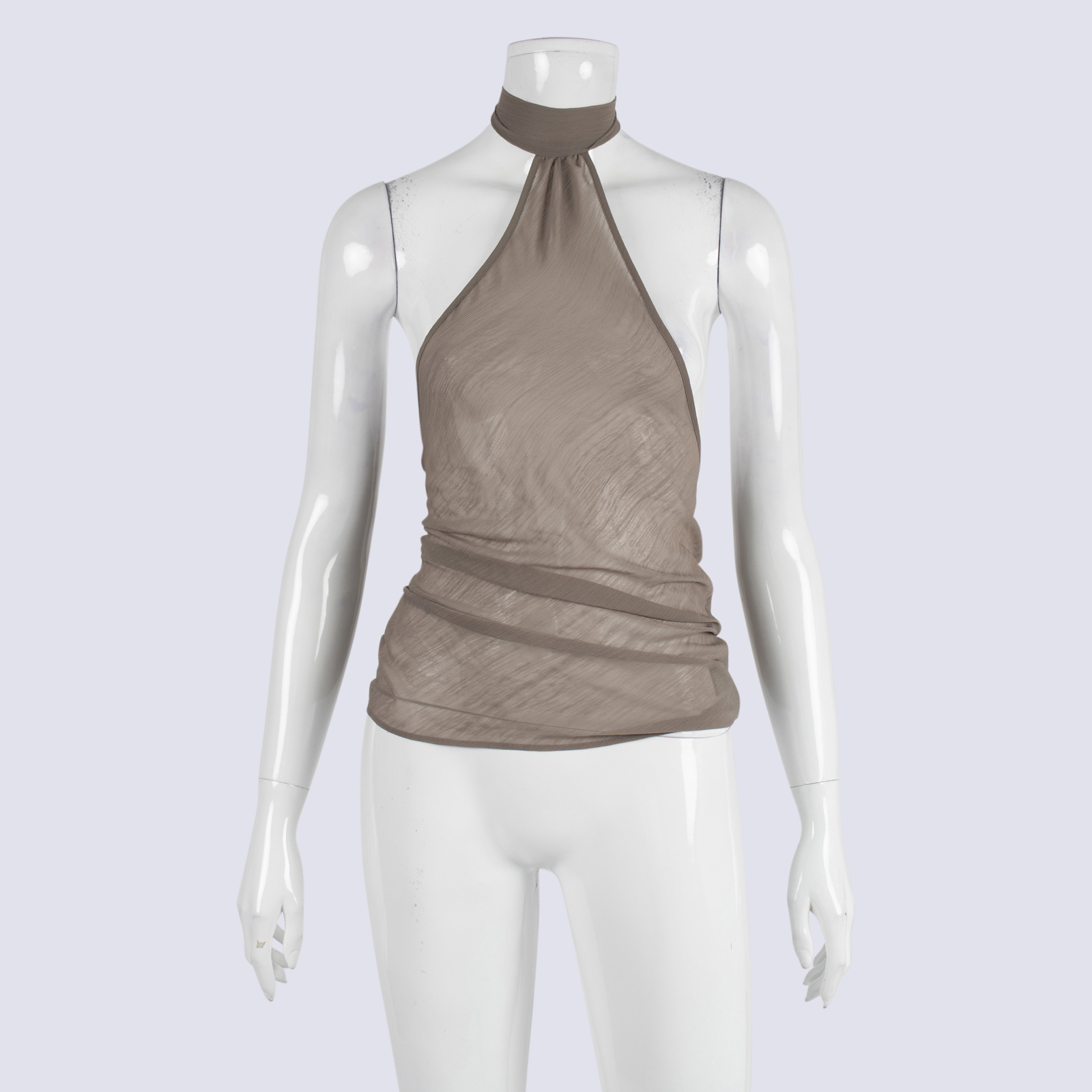 Lioness Taupe Sheer Halter Top