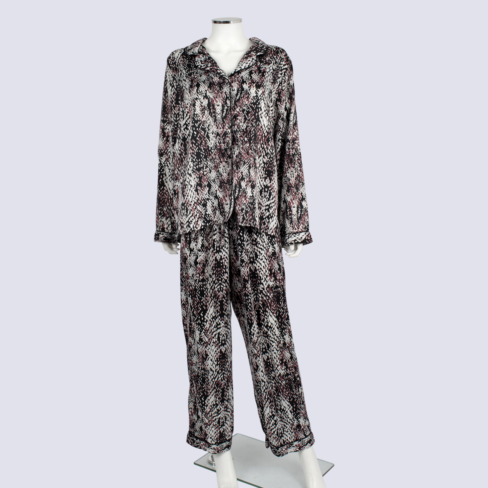 Soho Snake Print Satin Pajamas Set