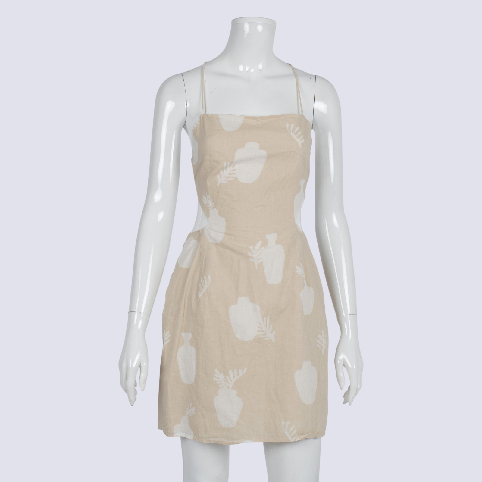 Sabo Beige Open Back Mini Dress - Sabos