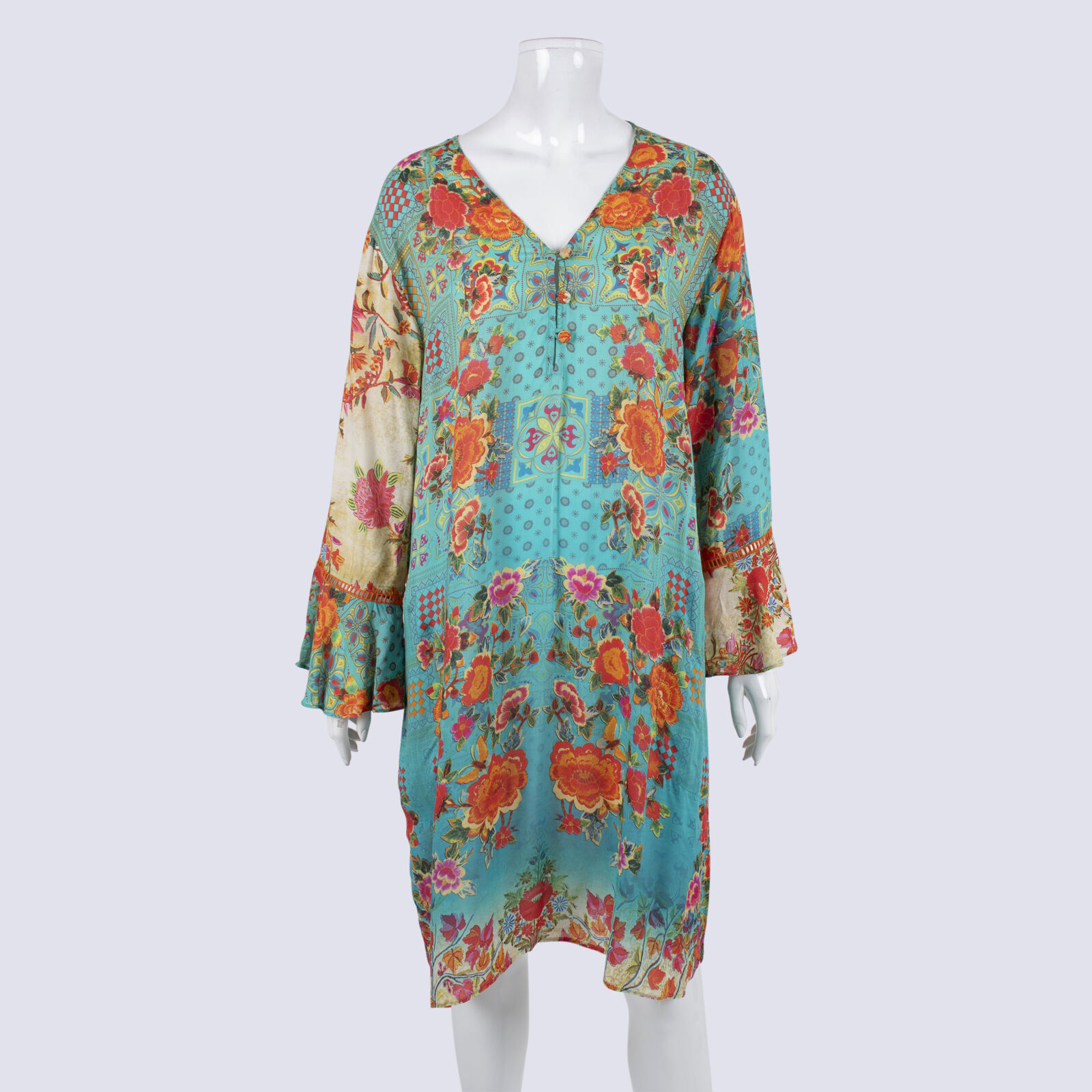 Lula Soul Floral Print Bell Sleeve Dress